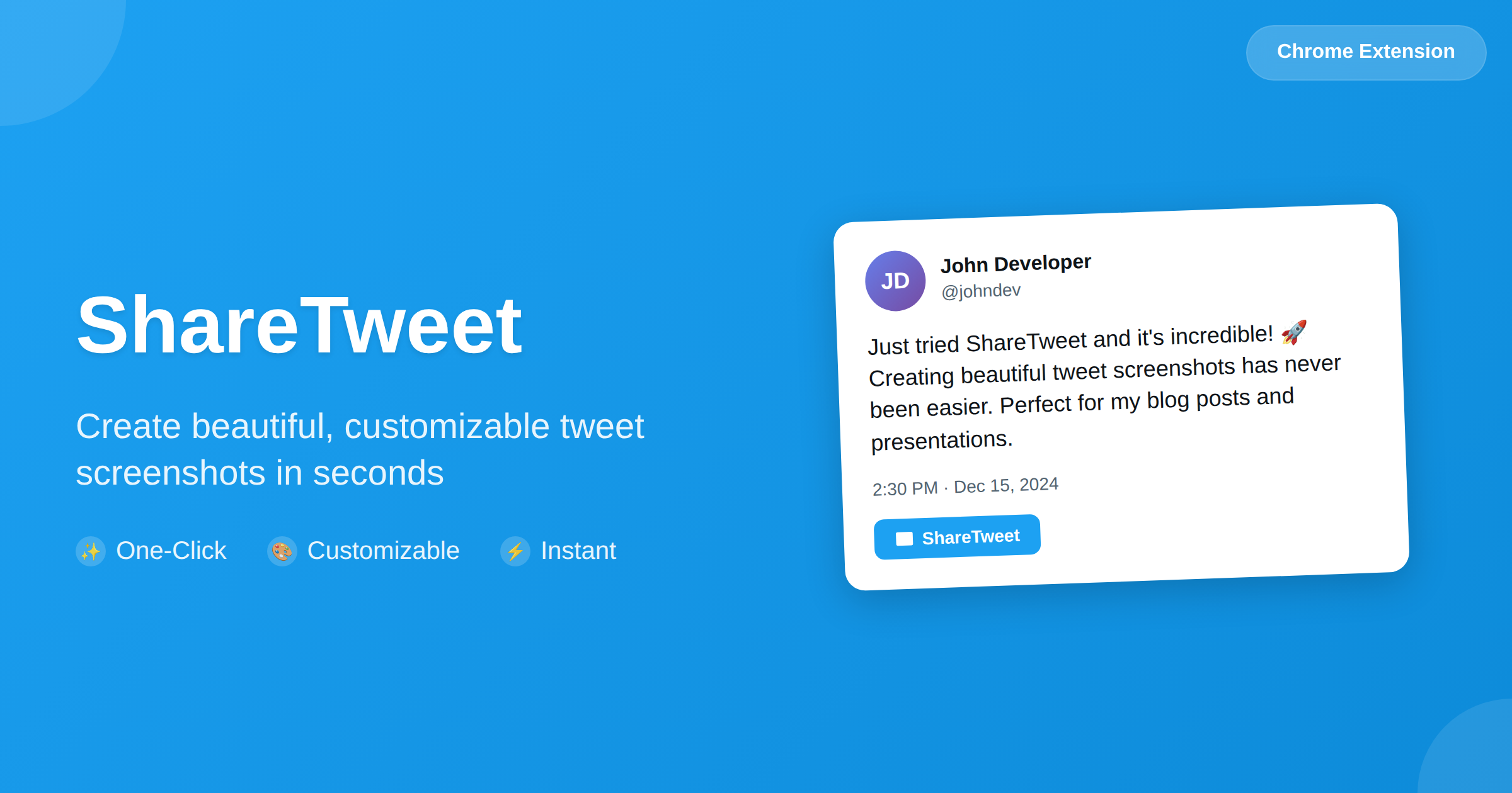 ShareTweet - Create Stunning Tweet Screenshots